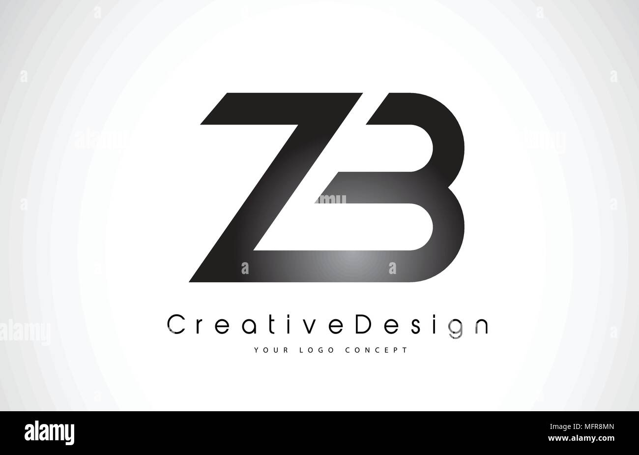 ZB Z B Letter Logo Design in Black Colors. Creative Modern Letters ...