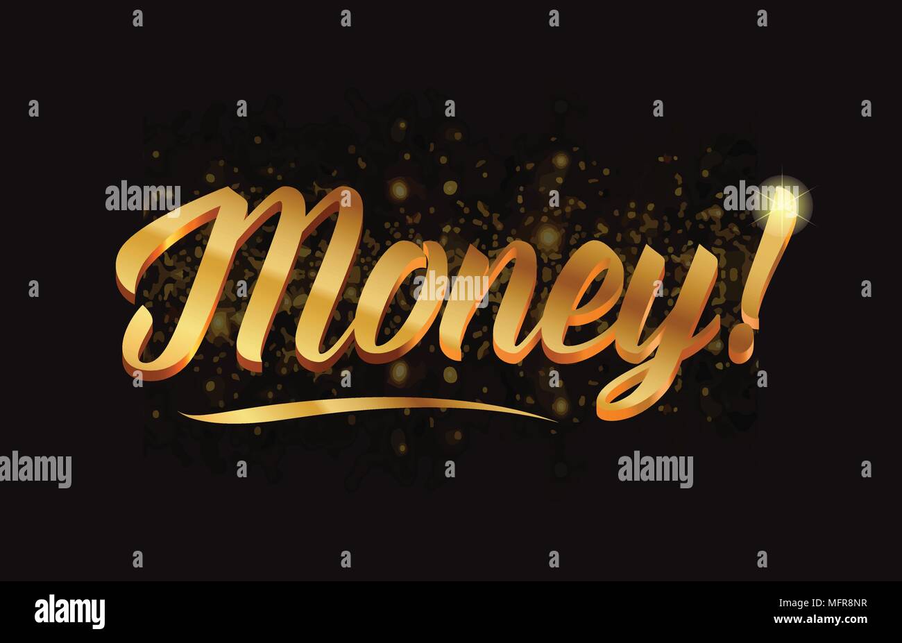 money gold word text with sparkle and glitter background suitable for ...