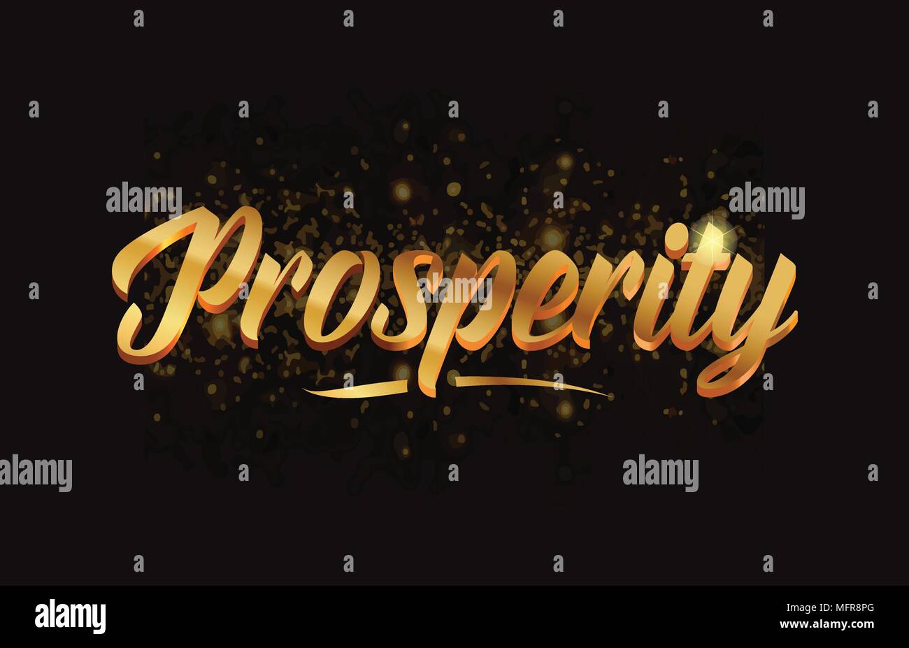 prosperity gold word text with sparkle and glitter background suitable ...