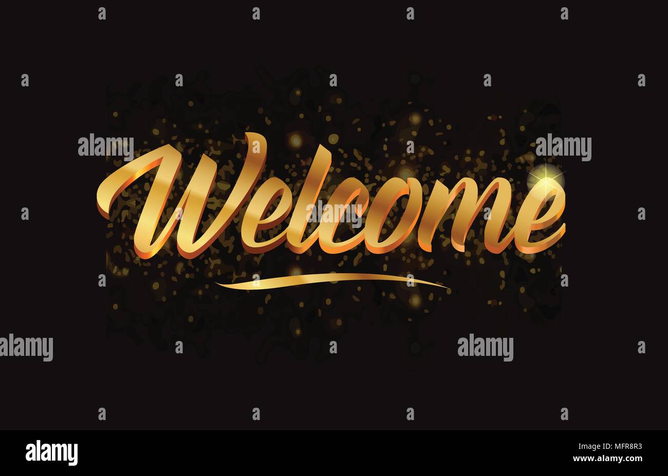 welcome gold word text with sparkle and glitter background suitable for ...