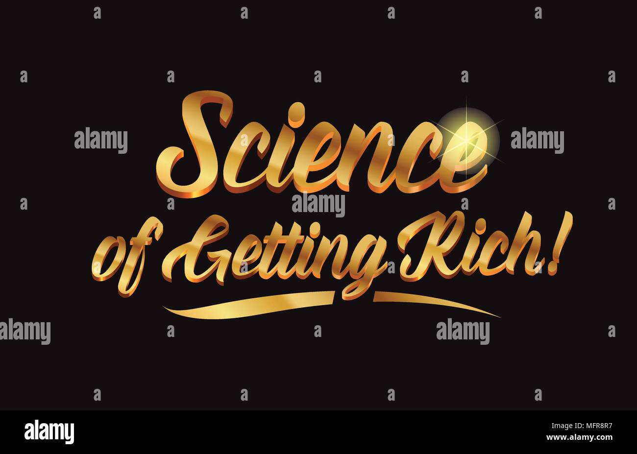 science of getting rich gold word text with sparkle and glitter ...