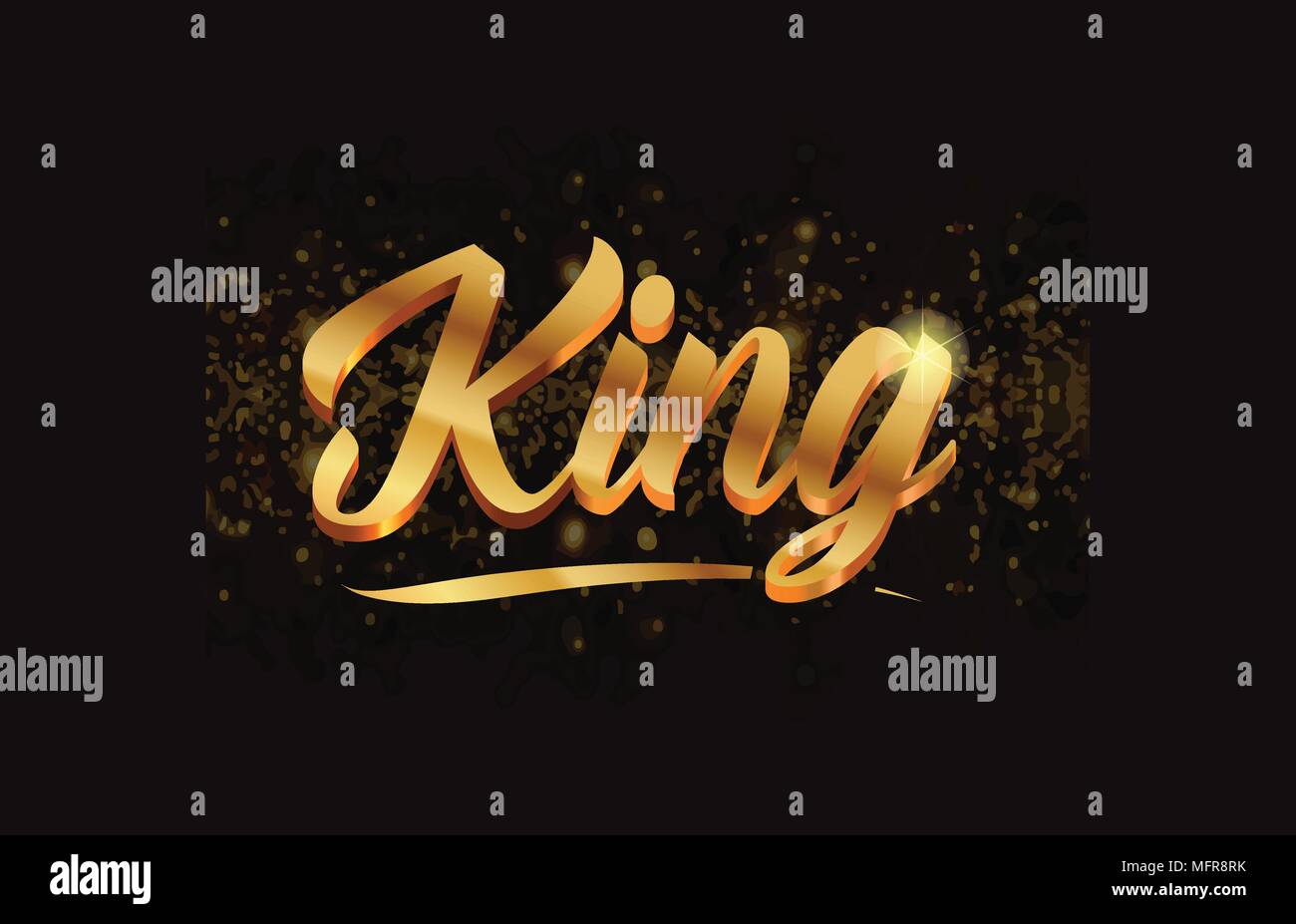 king gold word text with sparkle and glitter background suitable for ...