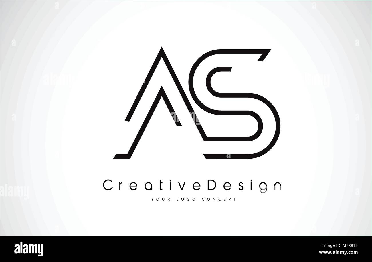 AS Letter Logo Design in Black Colors. Creative Modern Letters Vector ...