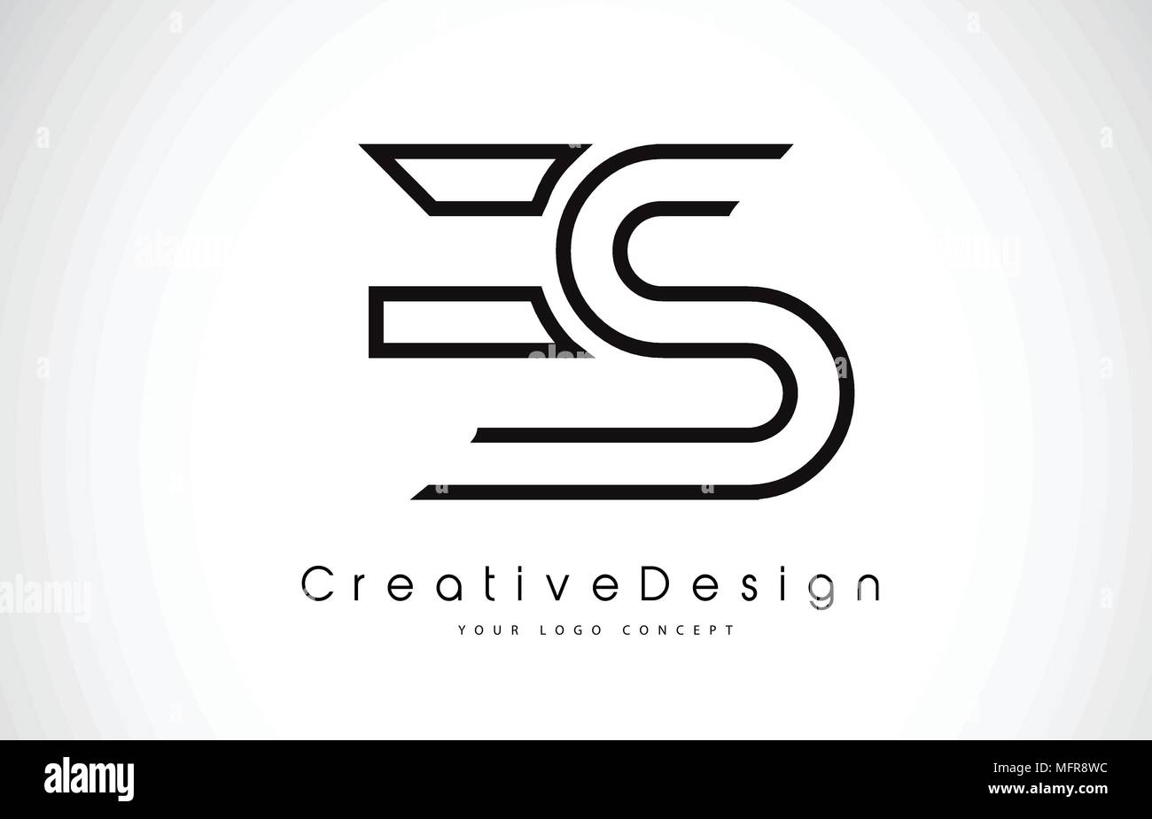 ES E S Letter Logo Design in Black Colors. Creative Modern Letters ...