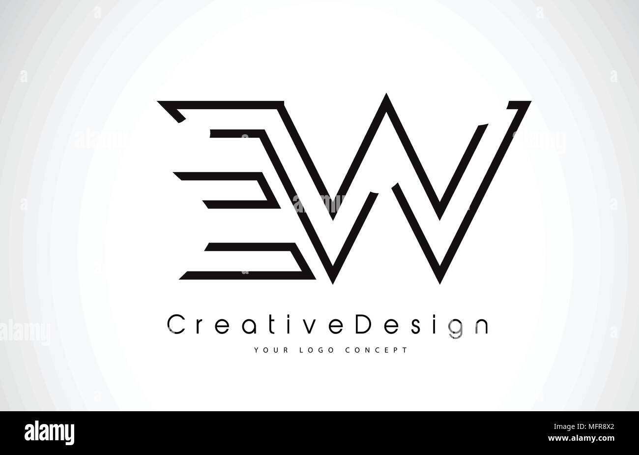 EW E W Letter Logo Design in Black Colors. Creative Modern Letters ...