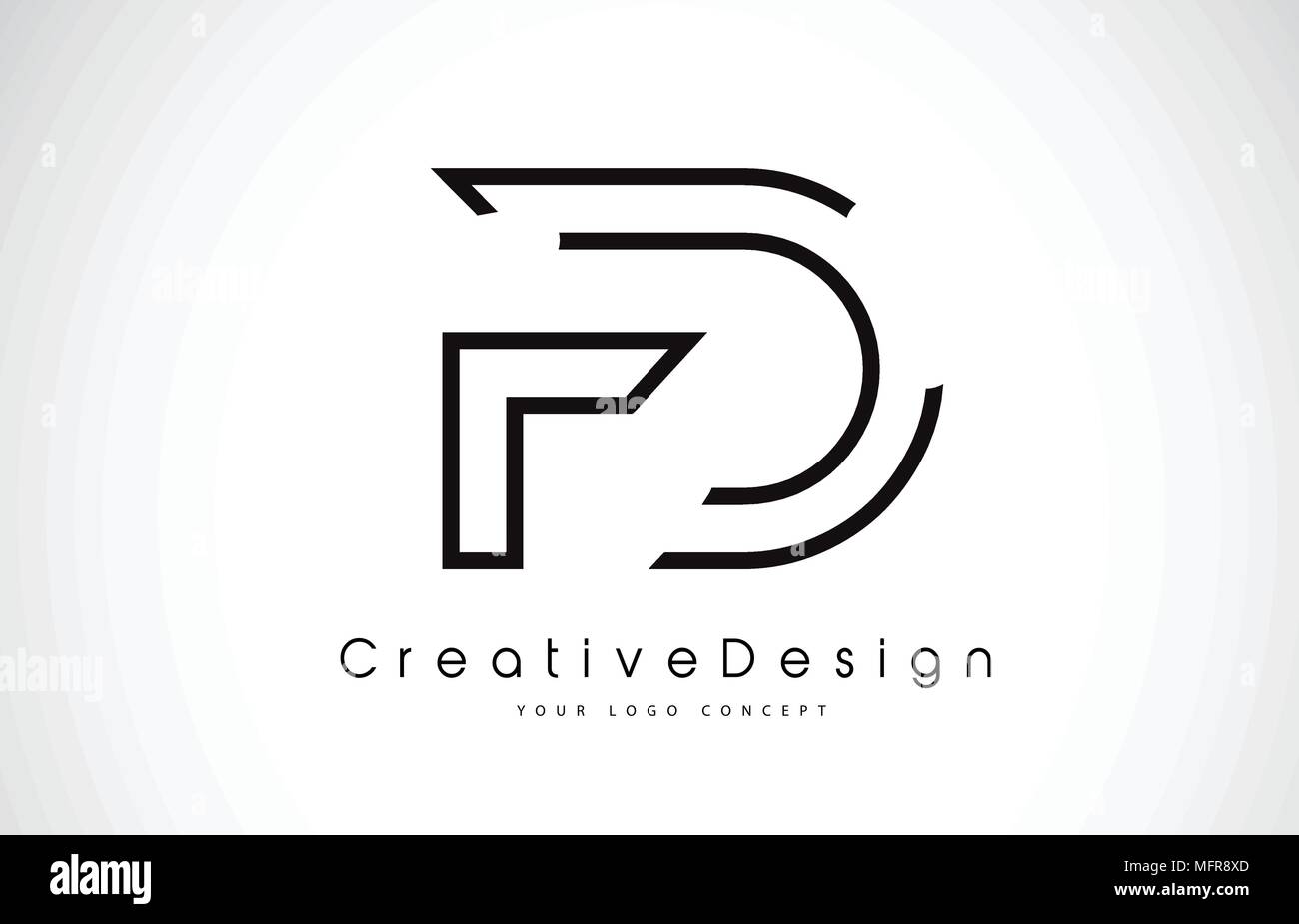 FD F D Letter Logo Design in Black Colors. Creative Modern Letters ...