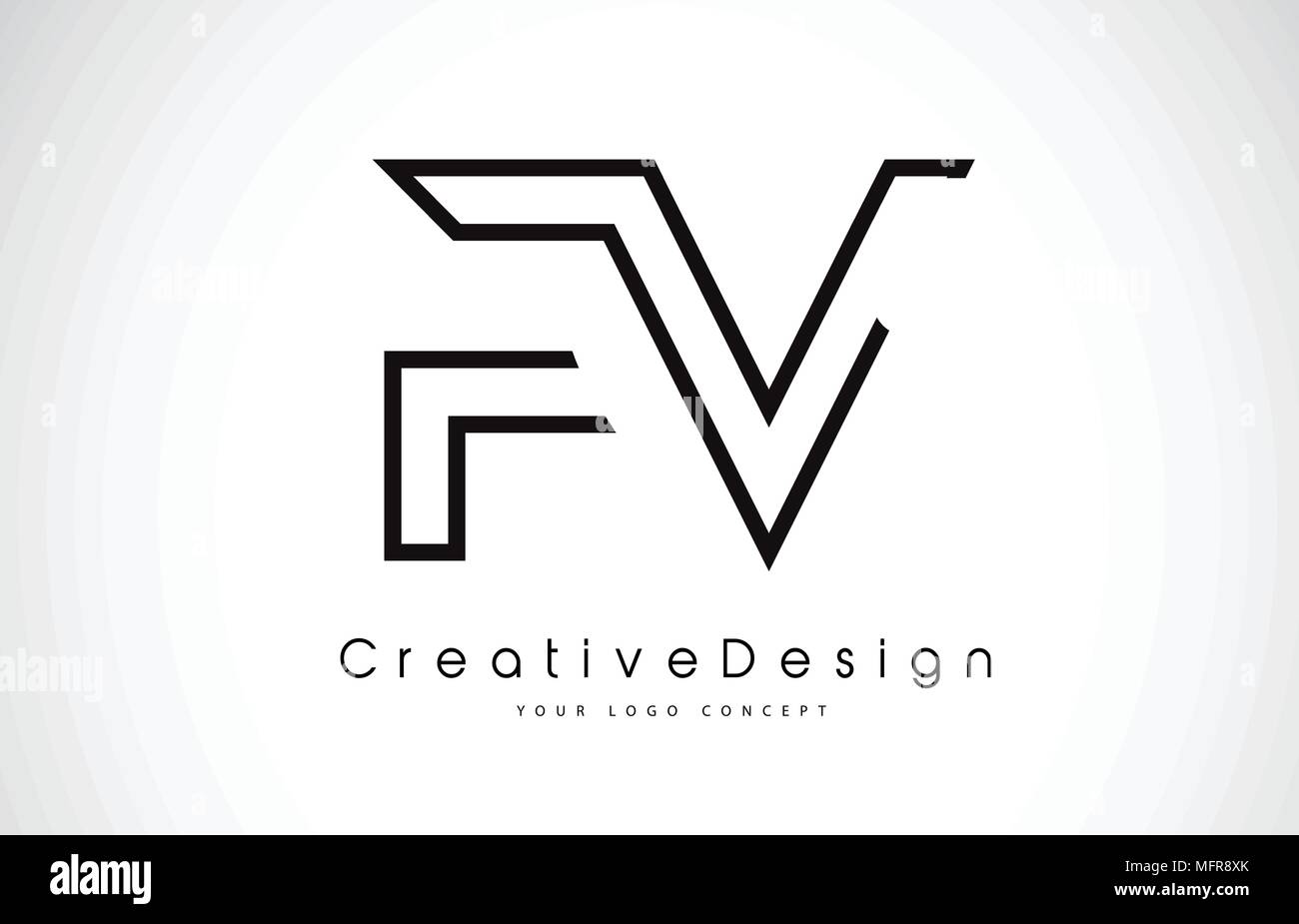 FV F V Letter Logo Design in Black Colors. Creative Modern Letters ...