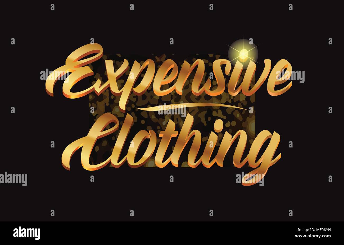 expensive clothing gold word text with sparkle and glitter background ...