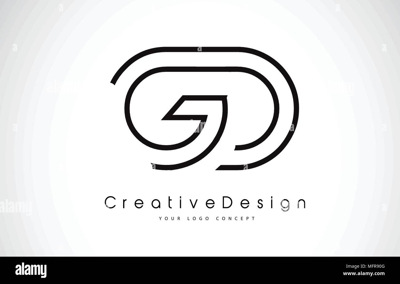 GD G D Letter Logo Design in Black Colors. Creative Modern Letters ...