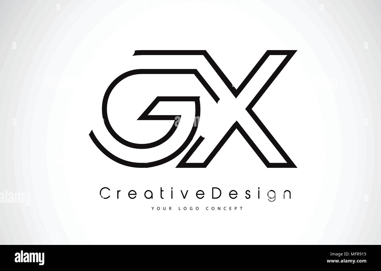 GX G X Letter Logo Design in Black Colors. Creative Modern Letters ...