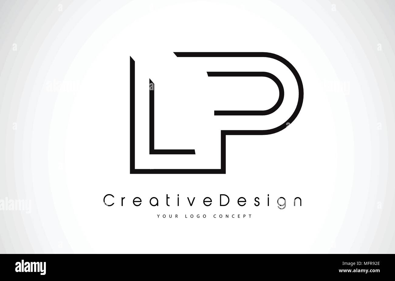 Lp L P Letter Logo Design In Black Colors Creative Modern Letters Vector Icon Logo Illustration
