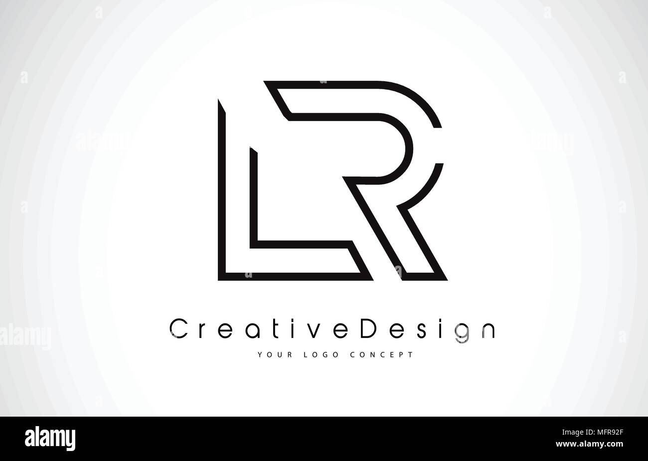 LR Letter Logo Design in Black Colors. Creative Modern Letters Vector ...