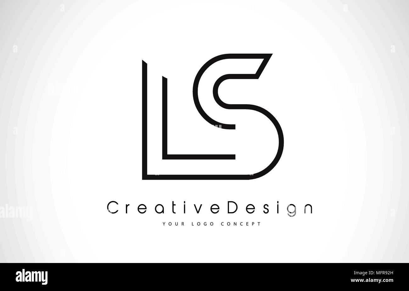 LS L S Letter Logo Design in Black Colors. Creative Modern Letters Vector Icon Logo Illustration ...