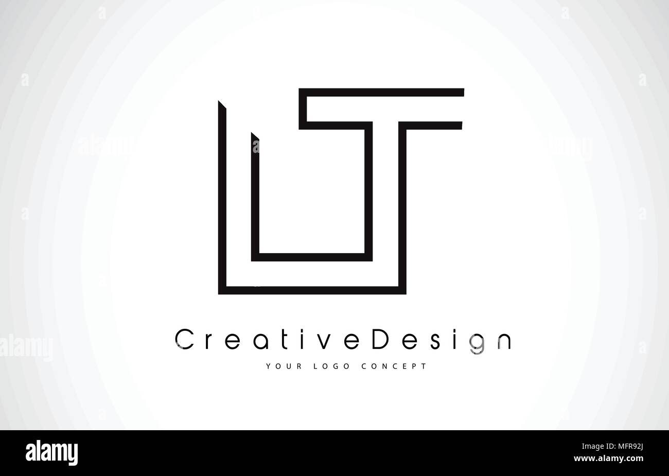 LT L T Letter Logo Design in Black Colors. Creative Modern Letters ...