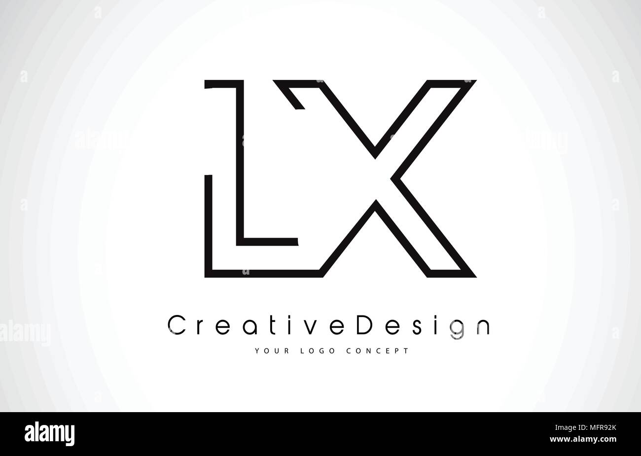 LX L X Letter Logo Design in Black Colors. Creative Modern Letters ...