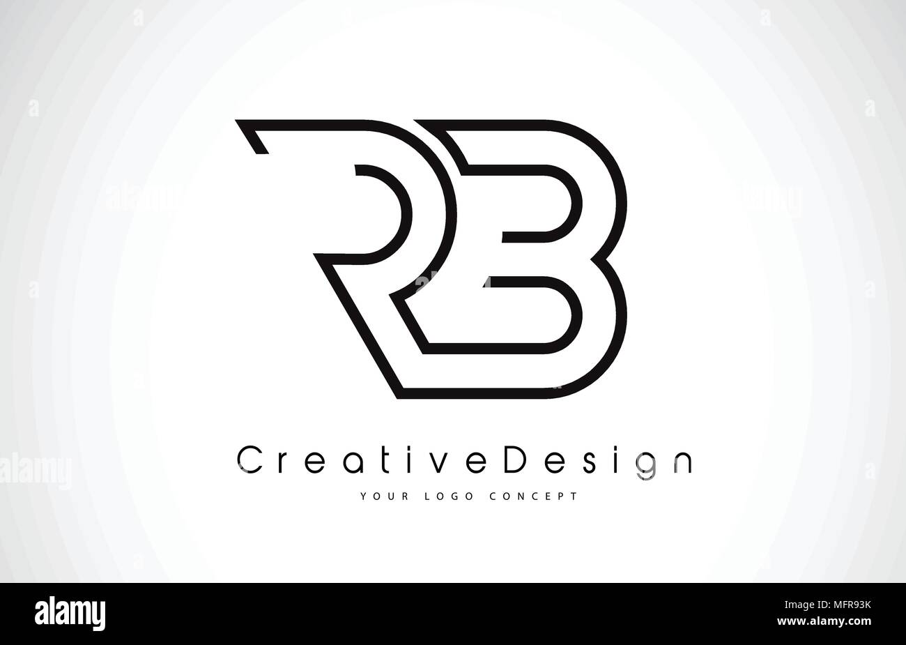 RB R B Letter Logo Design in Black Colors. Creative Modern Letters Vector Icon Logo Illustration ...