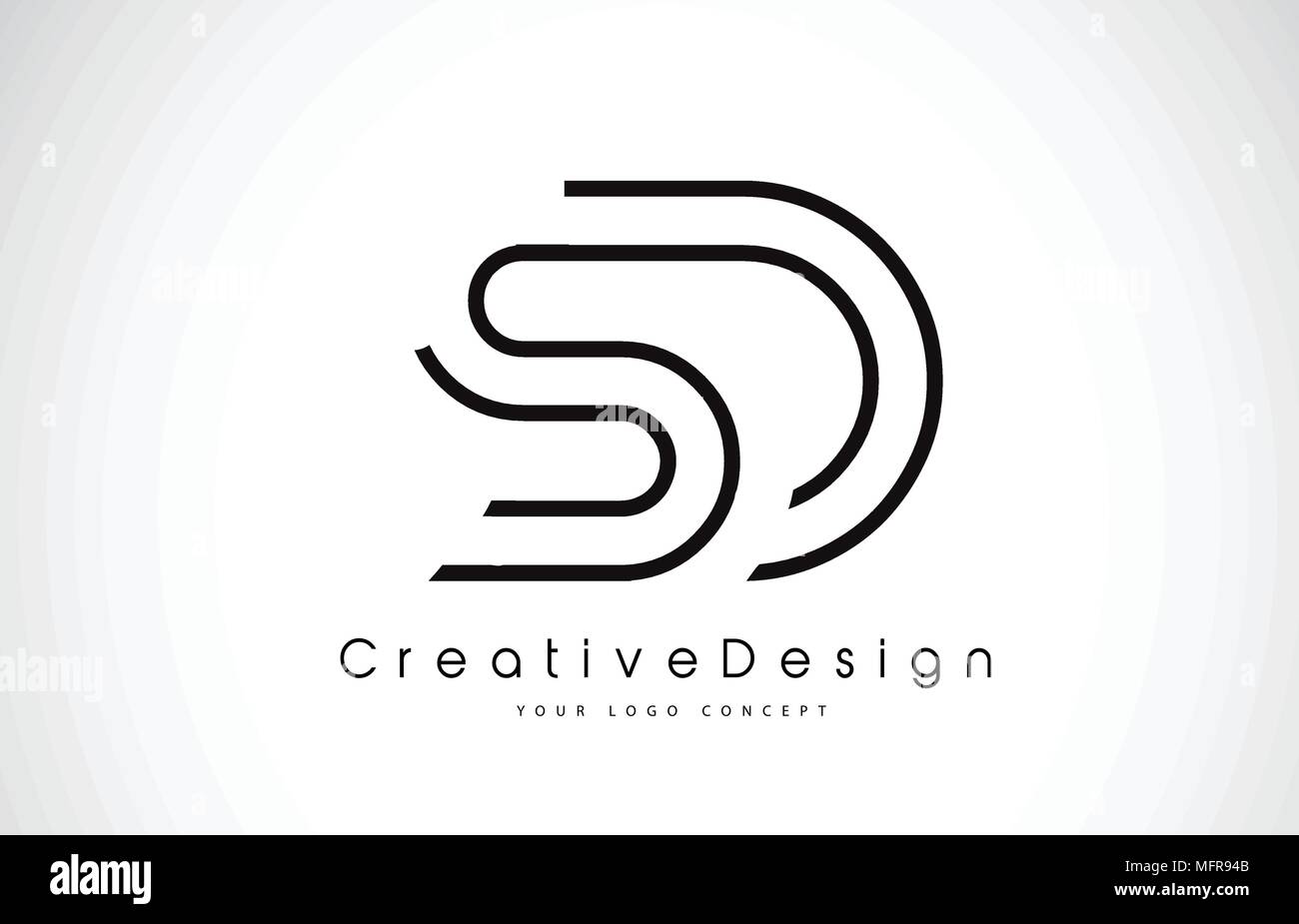 SD S D Letter Logo Design in Black Colors. Creative Modern Letters ...