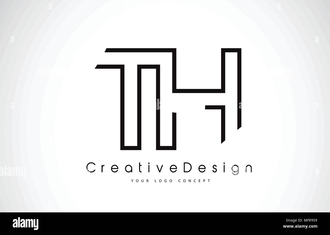 TH T H Letter Logo Design in Black Colors. Creative Modern Letters ...