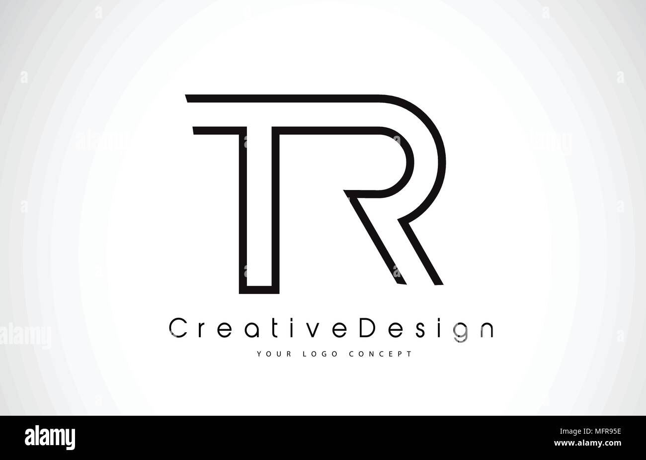 TR T R Letter Logo Design in Black Colors. Creative Modern Letters ...
