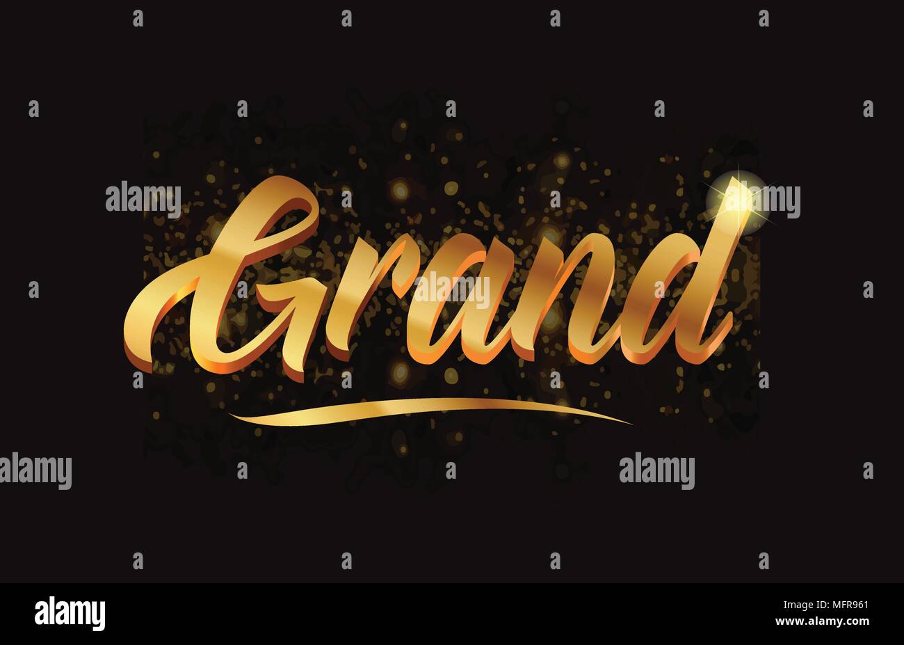 grand gold word text with sparkle and glitter background suitable for ...
