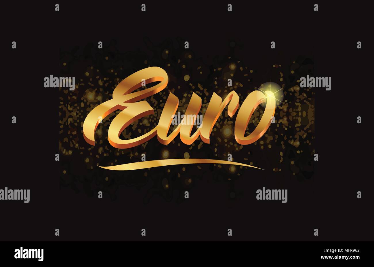 euro gold word text with sparkle and glitter background suitable for ...
