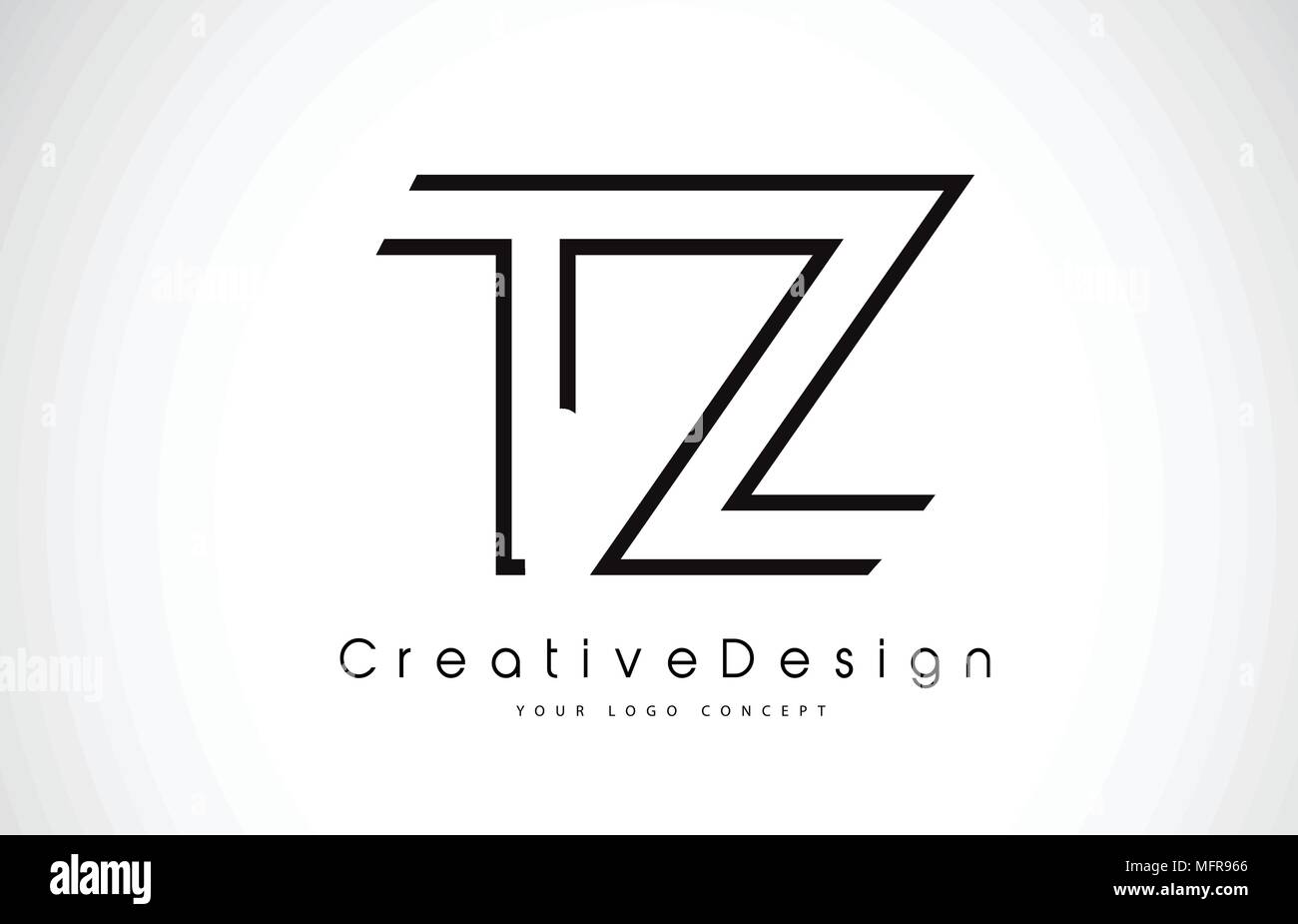 TZ T Z Letter Logo Design in Black Colors. Creative Modern Letters ...