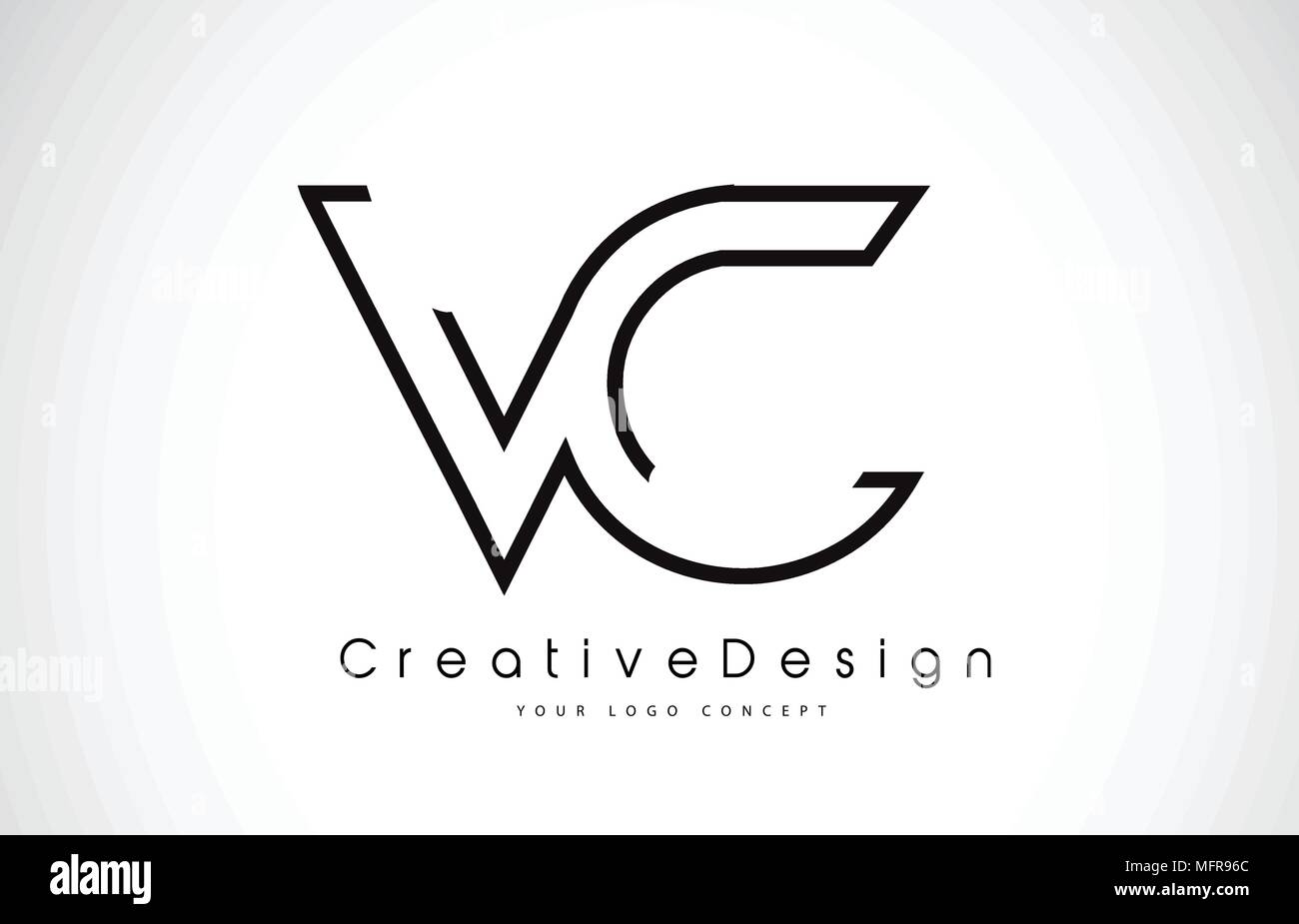 VC V C Letter Logo Design in Black Colors. Creative Modern Letters ...
