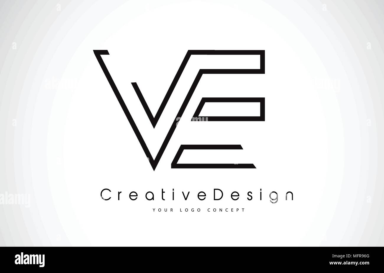 VE V E Letter Logo Design in Black Colors. Creative Modern Letters ...