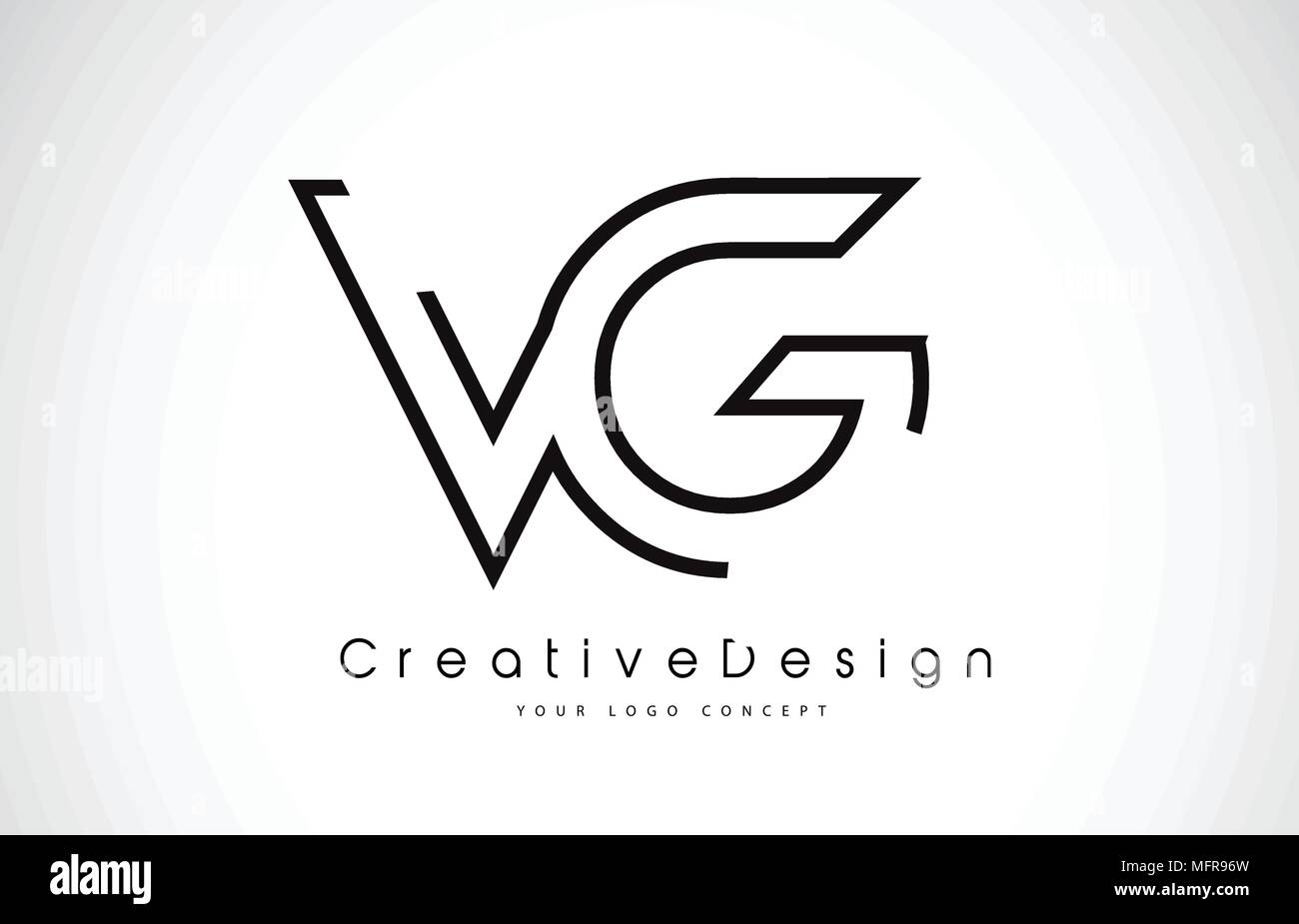 VG V G Letter Logo Design in Black Colors. Creative Modern Letters ...
