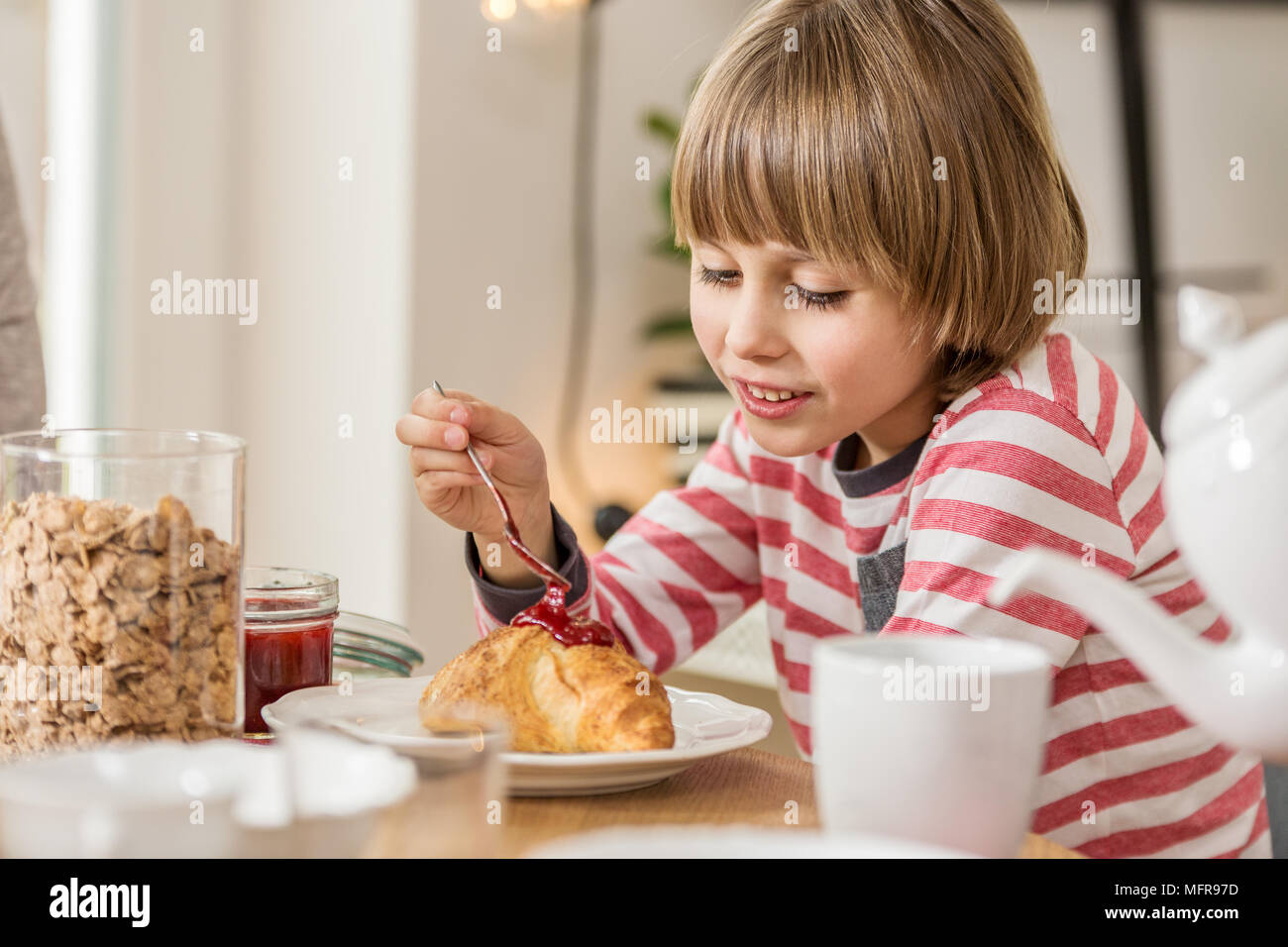 Boy eating jam hi-res stock photography and images - Alamy