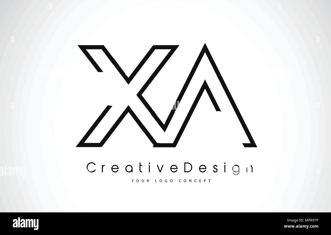 XA X A Letter Logo Design in Black Colors. Creative Modern Letters ...