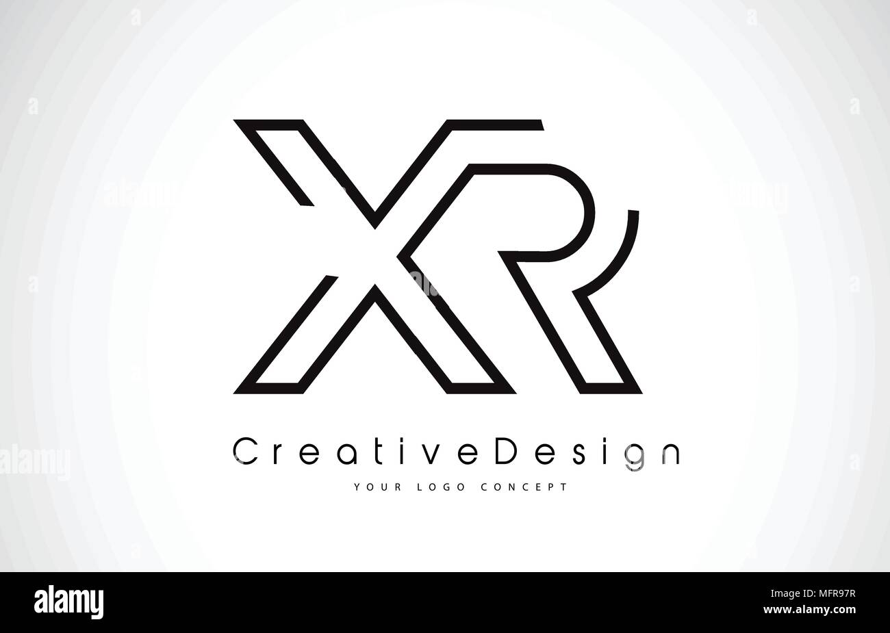 XR X R Letter Logo Design in Black Colors. Creative Modern Letters ...
