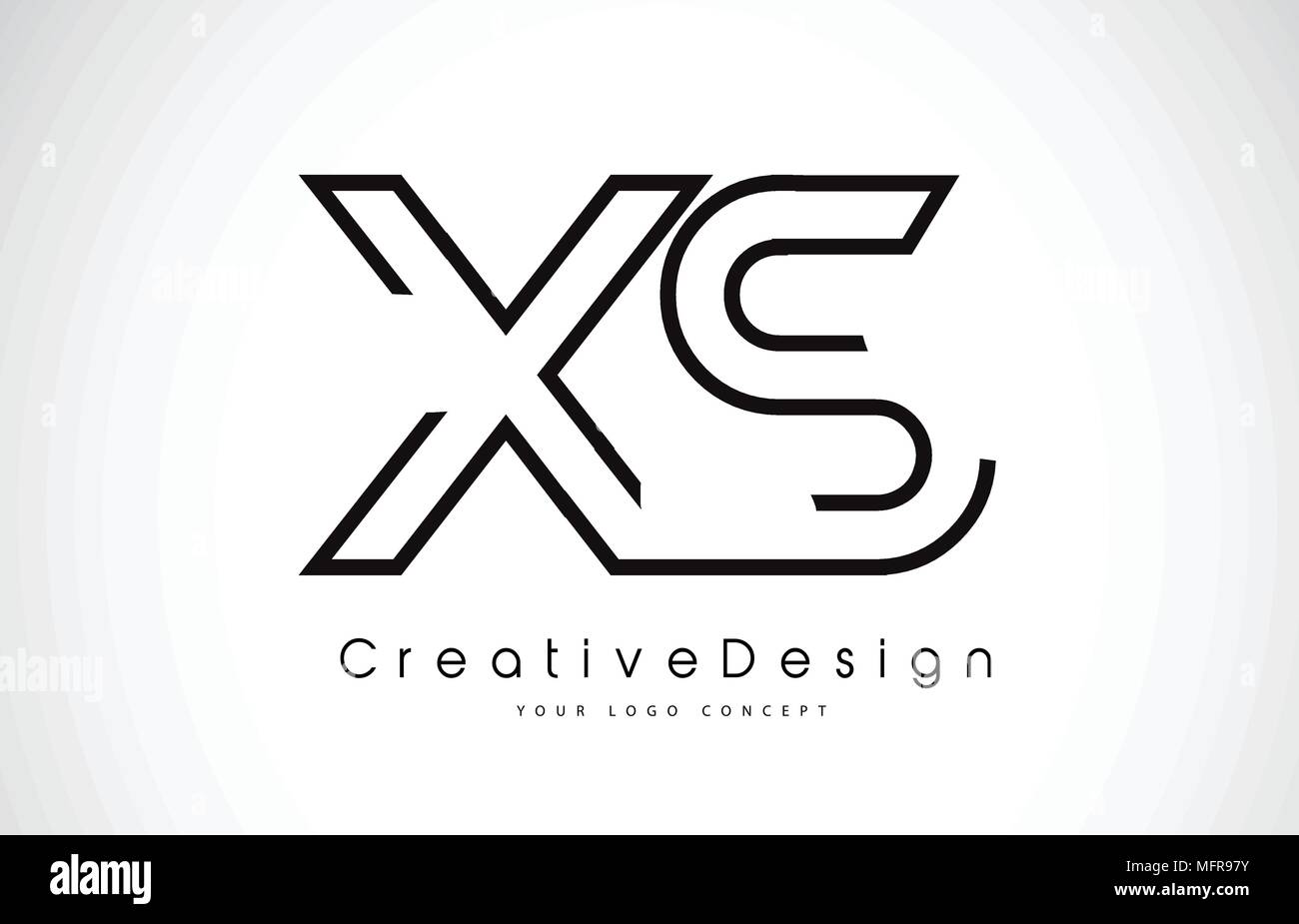 XS X S Letter Logo Design in Black Colors. Creative Modern Letters ...