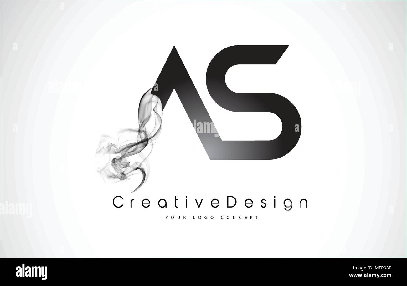 AS Letter Logo Design in Black Colors. Creative Modern Letters Vector ...