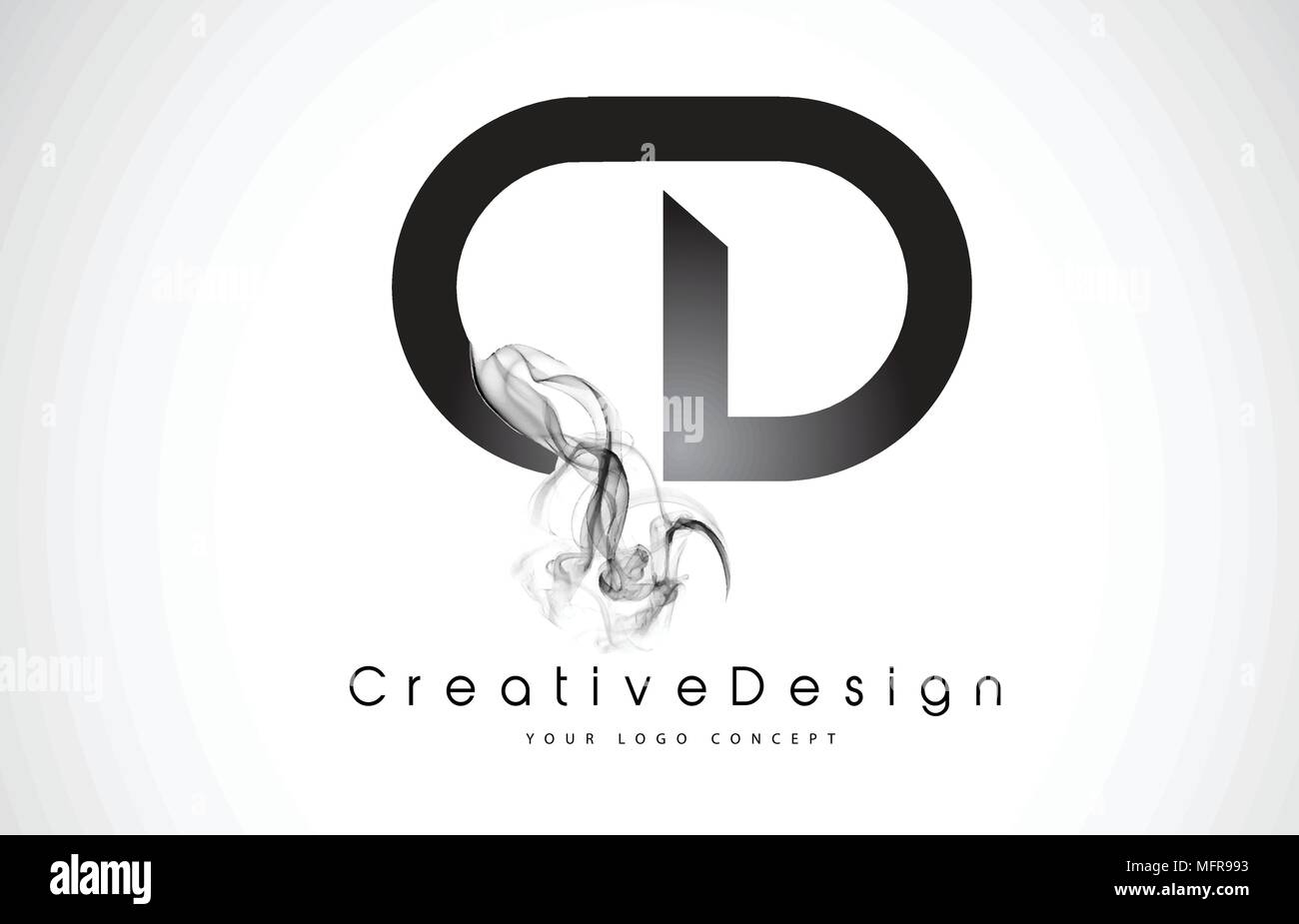 CD Letter Logo Design with Black Smoke. Creative Modern Smoke Letters ...