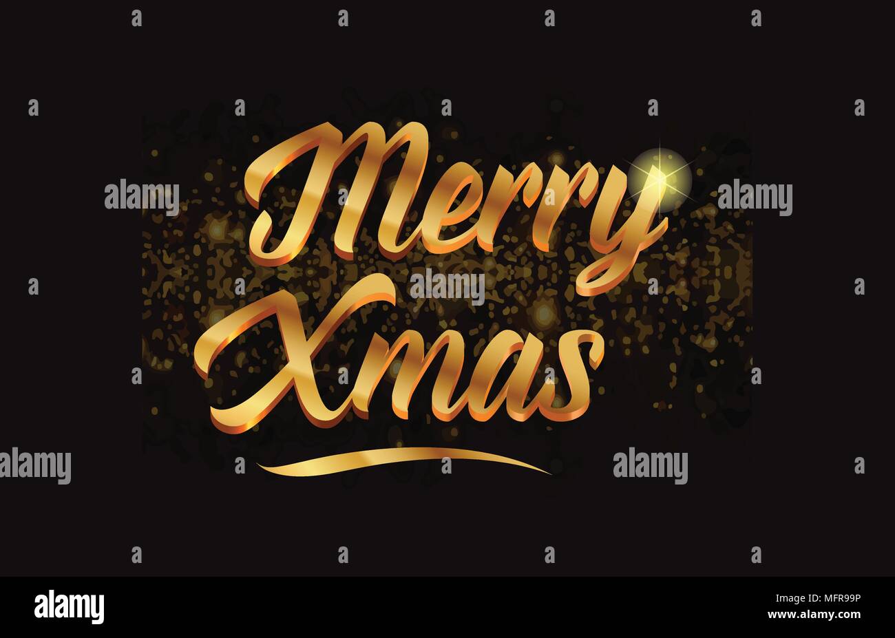 merry xmas gold word text with sparkle and glitter background suitable ...