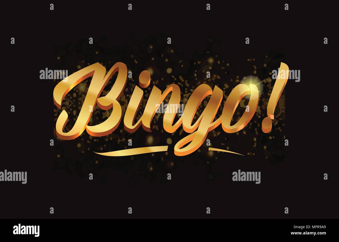 bingo gold word text with sparkle and glitter background suitable for ...