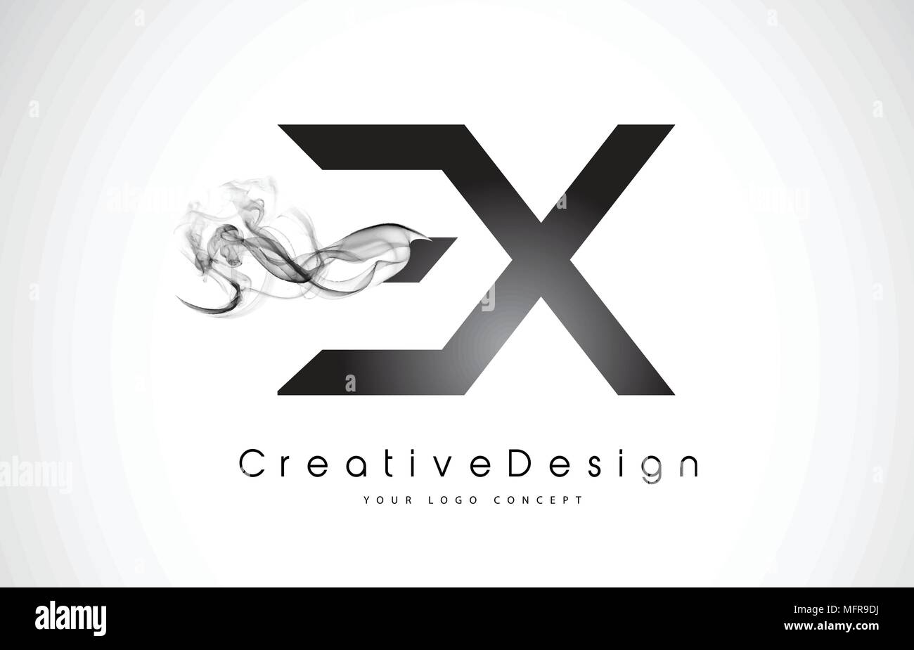 EX Letter Logo Design with Black Smoke. Creative Modern Smoke Letters ...