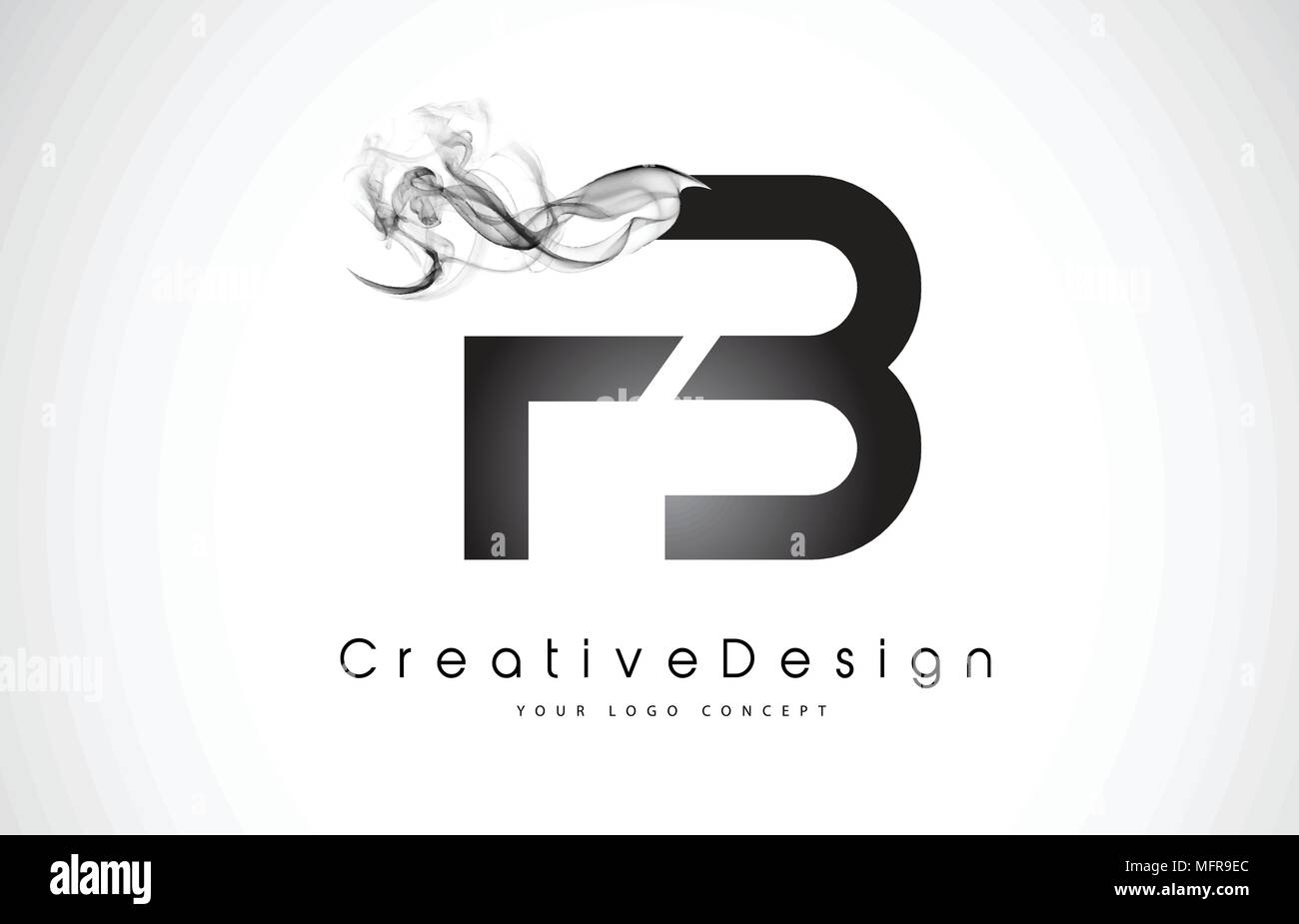FB Letter Logo Design with Black Smoke. Creative Modern Smoke Letters ...