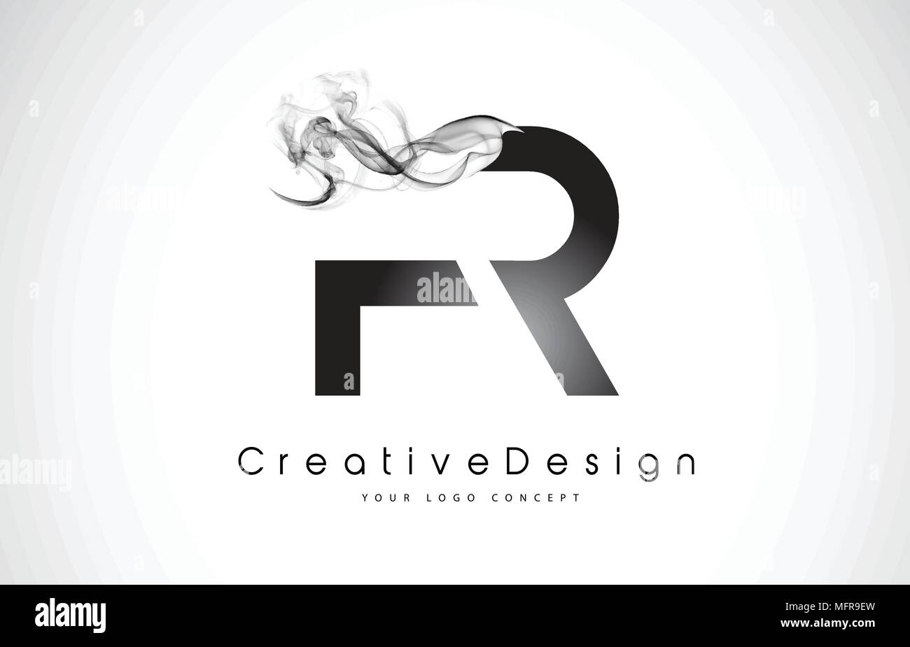 FR Letter Logo Design with Black Smoke. Creative Modern Smoke Letters ...
