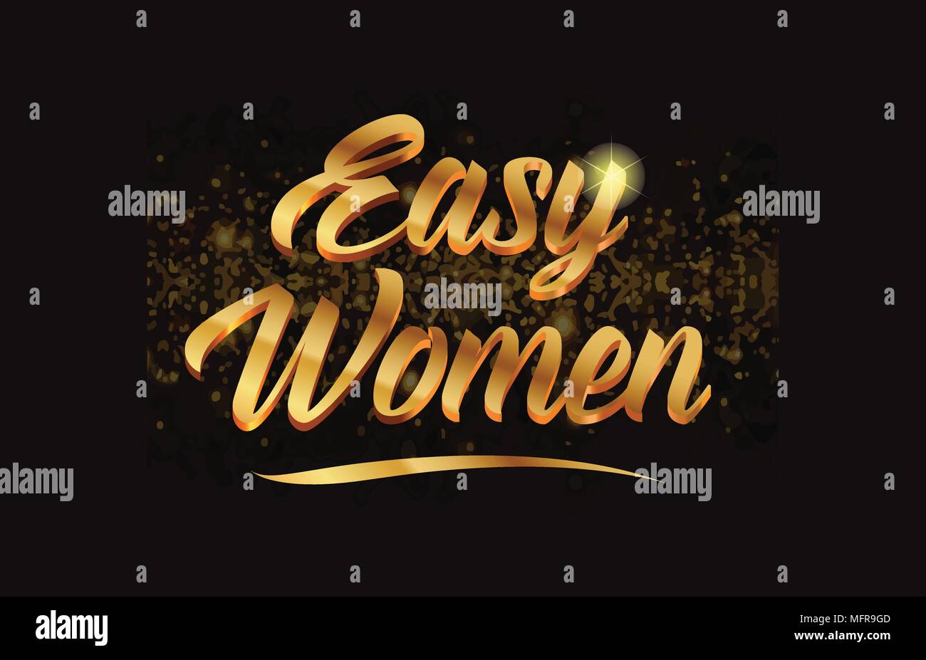 easy women gold word text with sparkle and glitter background suitable ...