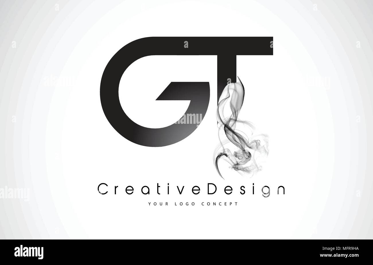 GT Letter Logo Design with Black Smoke. Creative Modern Smoke Letters ...