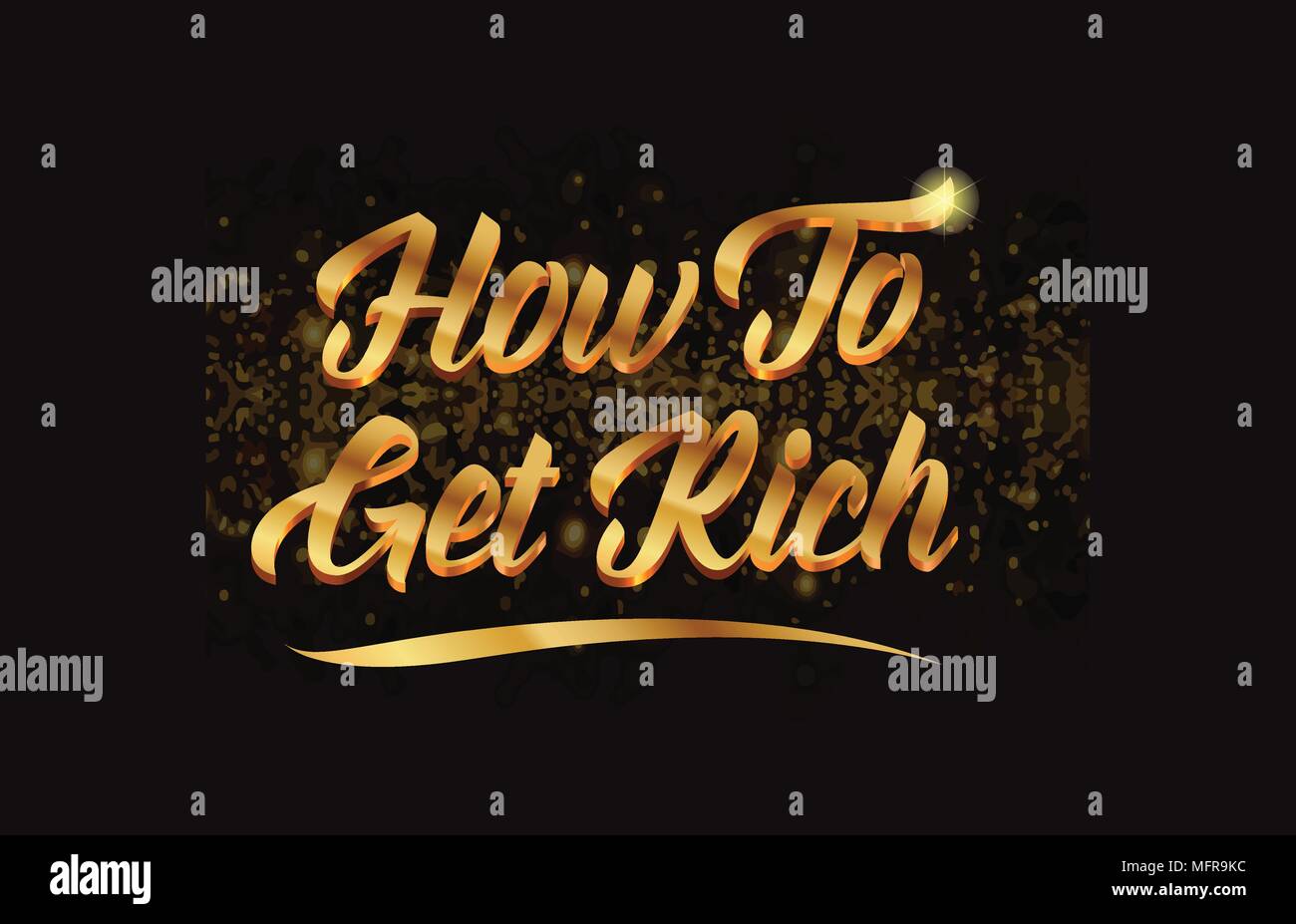 how to get rich gold word text with sparkle and glitter background ...