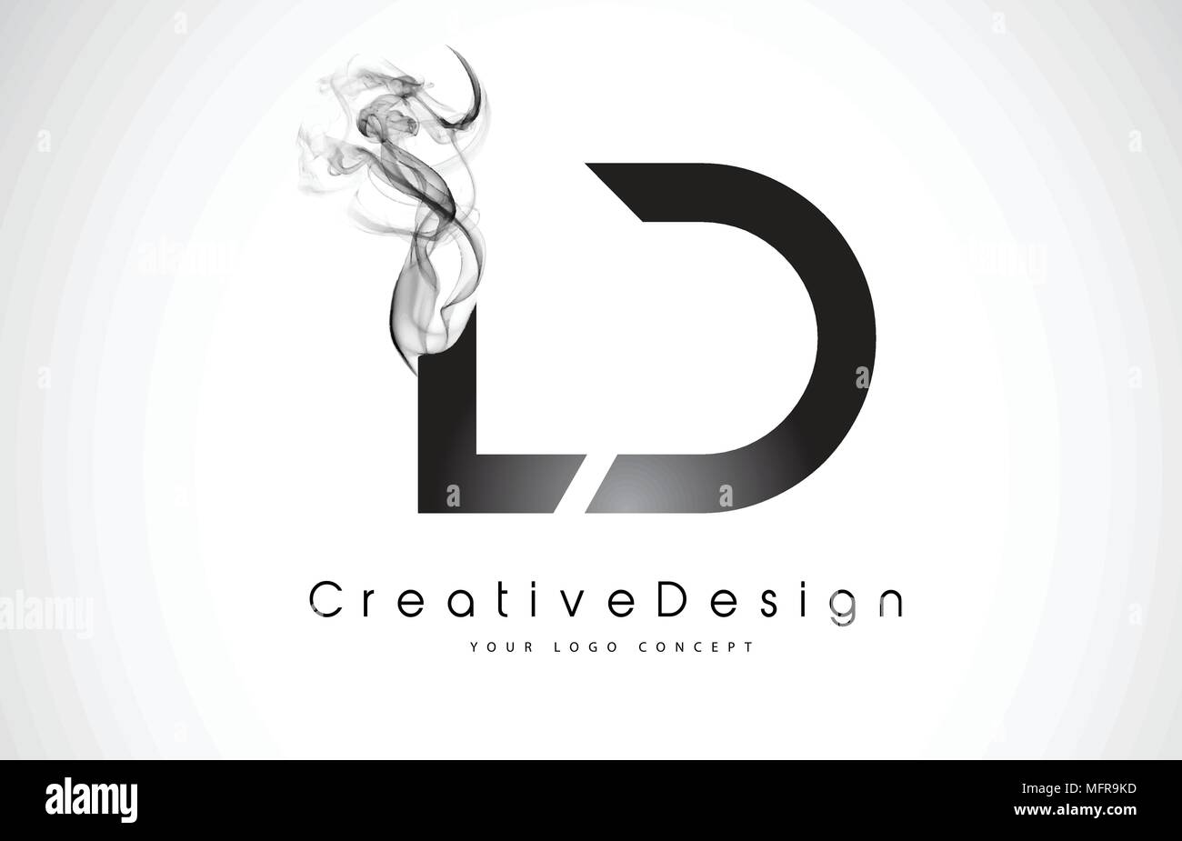 LD Letter Logo Design with Black Smoke. Creative Modern Smoke Letters ...