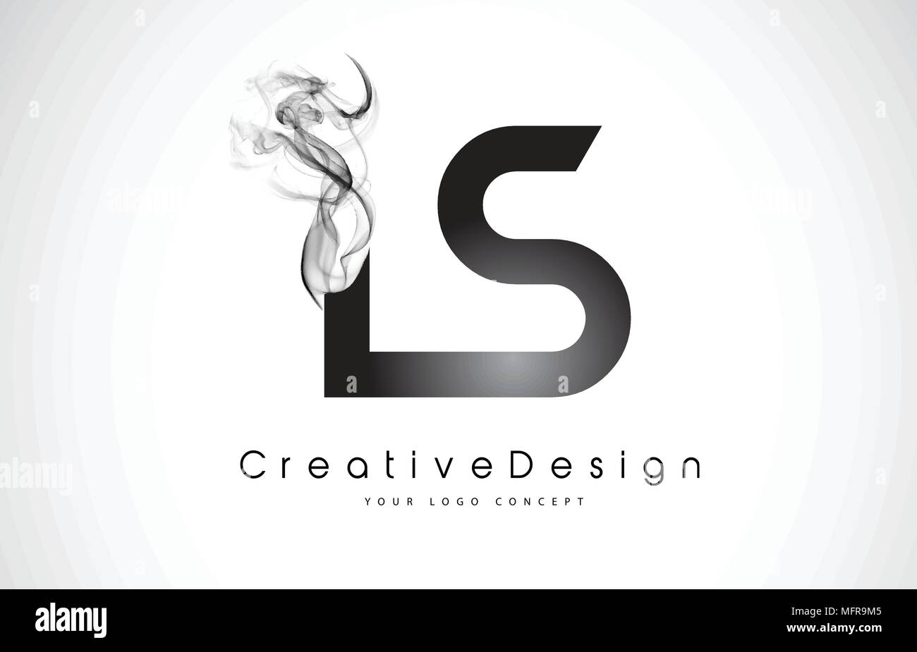 LS Letter Logo Design with Black Smoke. Creative Modern Smoke Letters ...