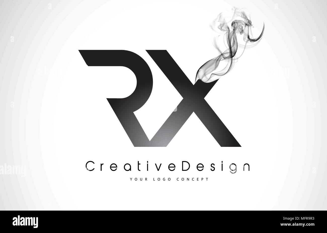 RX Letter Logo Design with Black Smoke. Creative Modern Smoke Letters ...