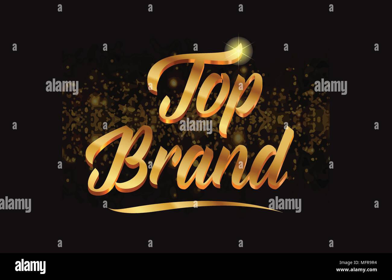 top brand gold word text with sparkle and glitter background suitable ...