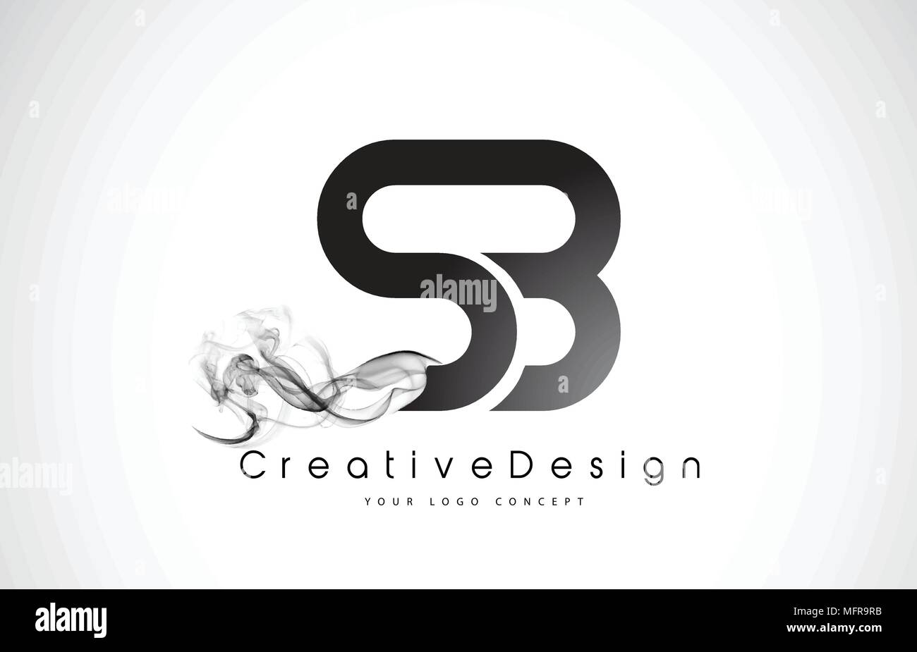 SB Letter Logo Design with Black Smoke. Creative Modern Smoke Letters ...