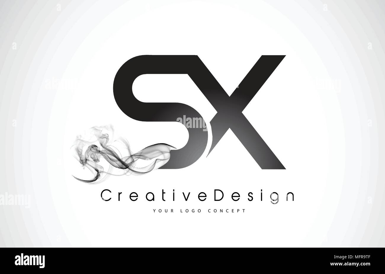 SX Letter Logo Design with Black Smoke. Creative Modern Smoke Letters ...