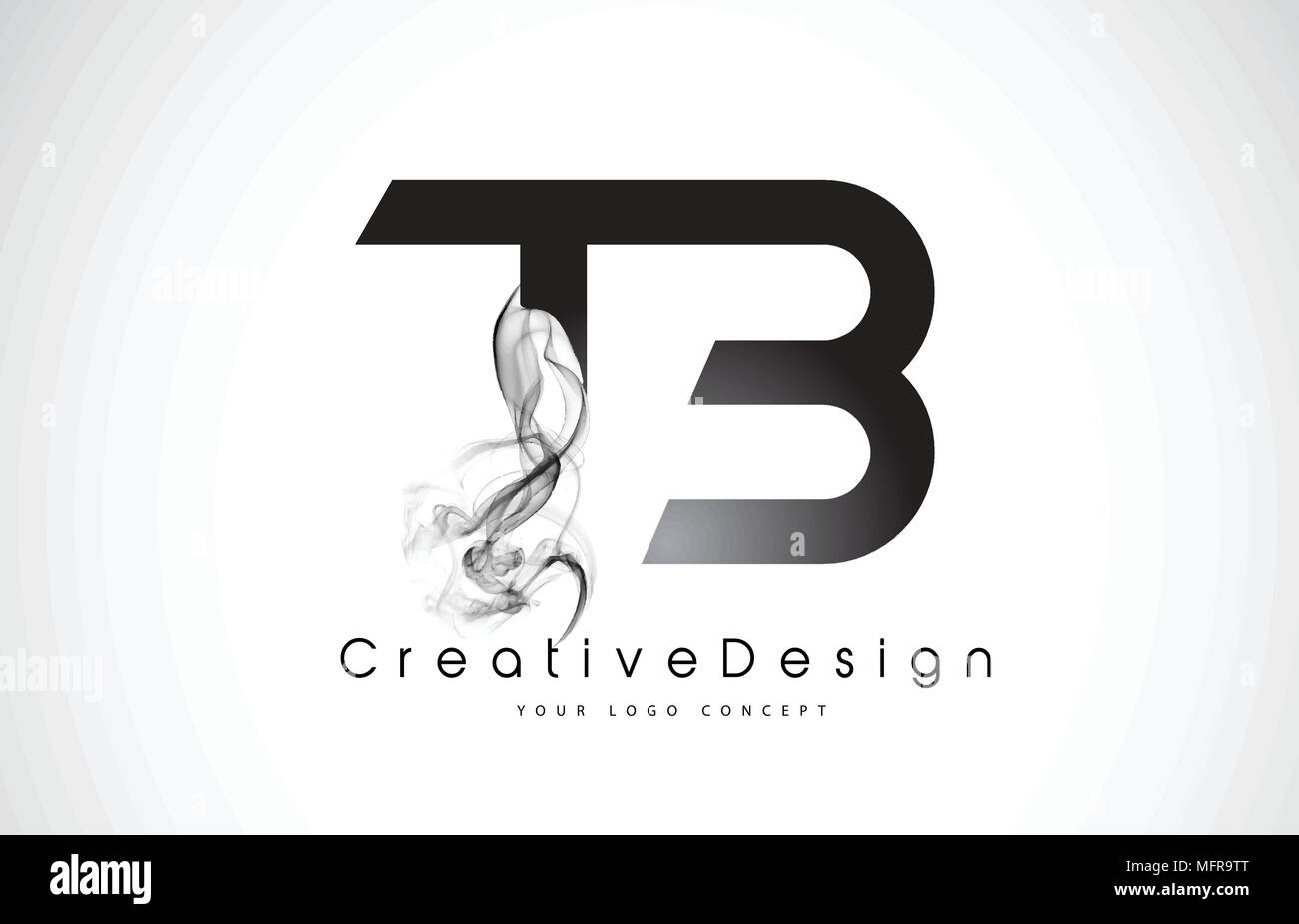 TB Letter Logo Design with Black Smoke. Creative Modern Smoke Letters ...